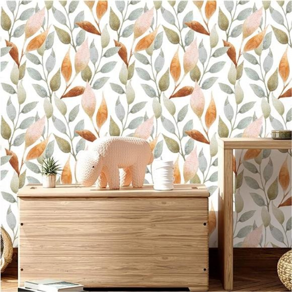 Wall Decor | Peel And Stick Wallpaper Boho Leaf Stick On Wallpaper ...